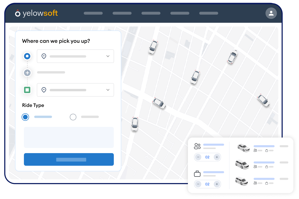 Taxi booking system for websites and web based apps