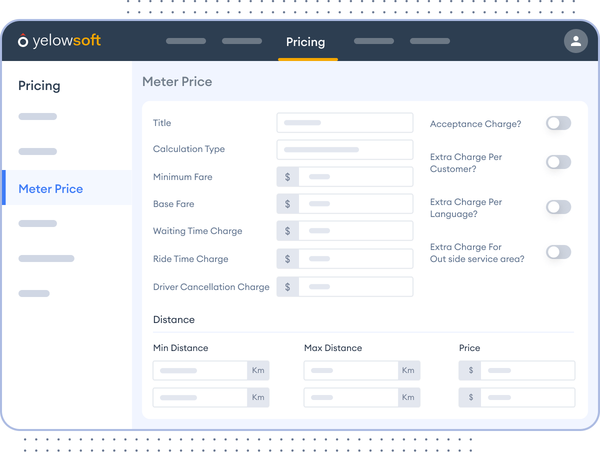 Dynamic Pricing and Fare Management - Yelowsoft Admin Panel