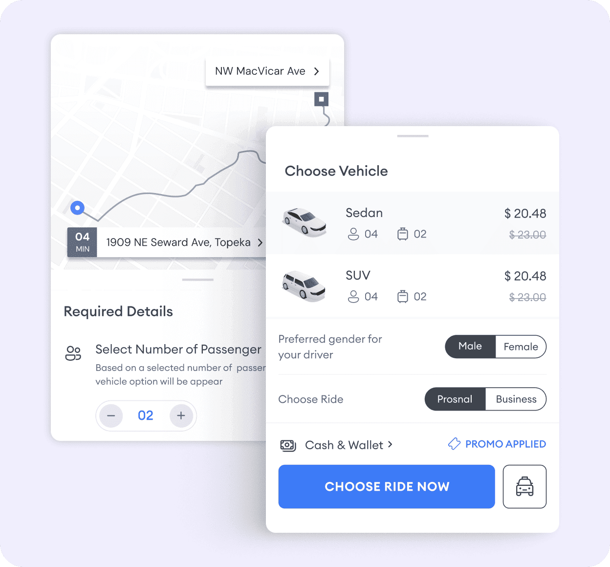 AI Powered Taxi Booking Passenger App | White Label Solution